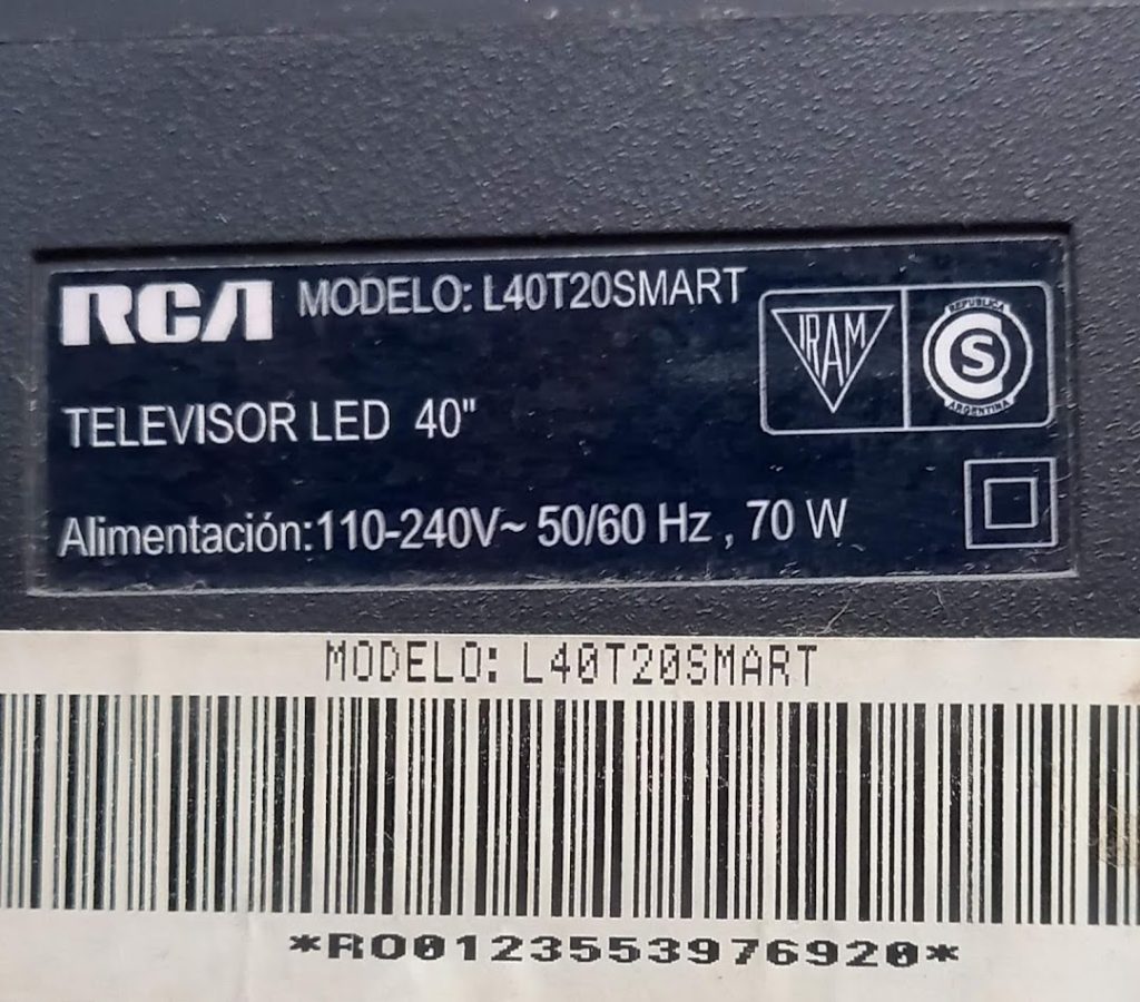 Receptor IR Infrarrojo TV RCA L40T20SMART - ArrTec